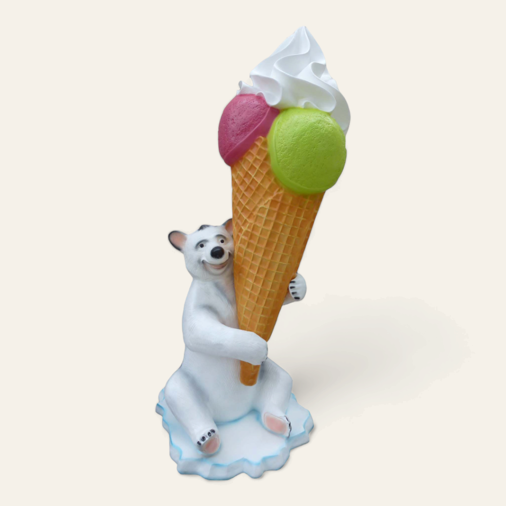 Werbung Eis Eistüte Eiswaffel Ice Creme Figur Eisbär Figure 215 cm ...